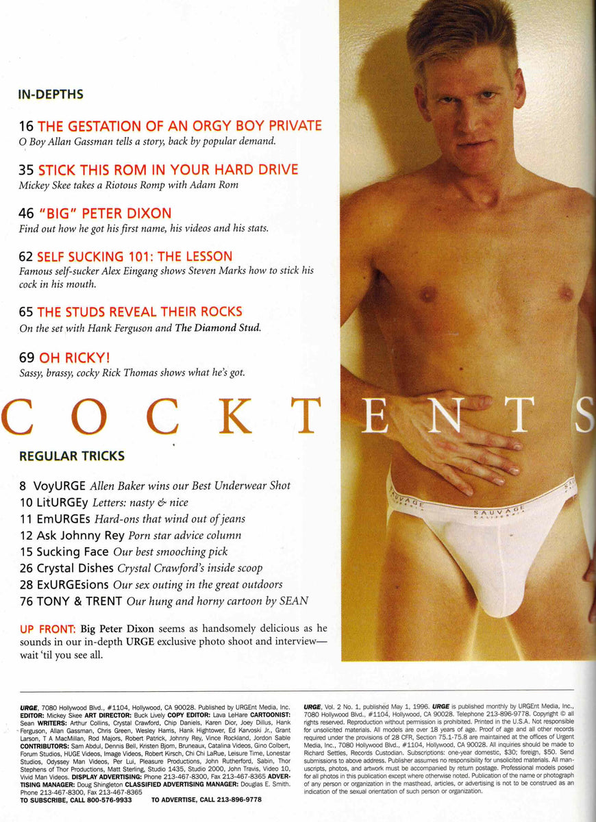 URGE / 1996 / June / Johnny Rey / Hank Ferguson / Adam Rom / Peter Dix – Zeus Gay Boutik