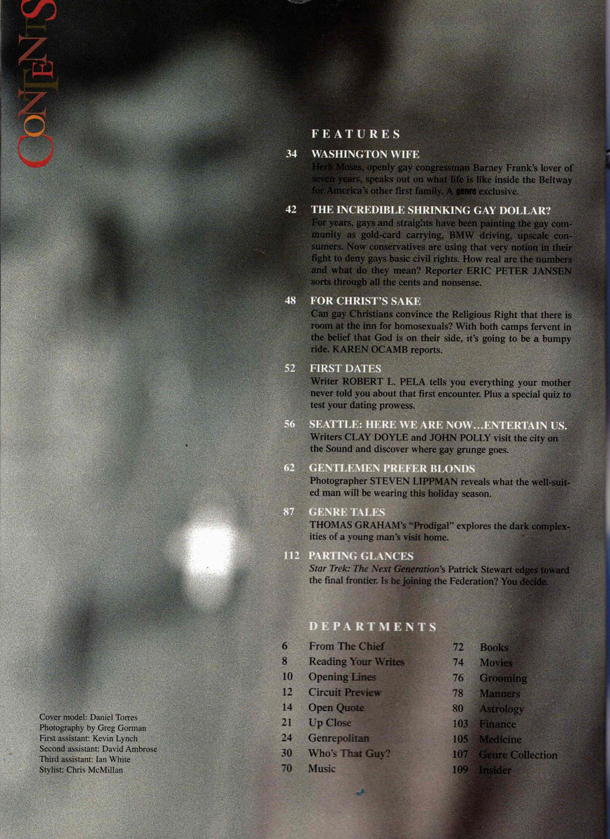 GENRE Magazine / 1994 / November / Barney Frank / Patrick Stewart – Zeus Gay Boutik