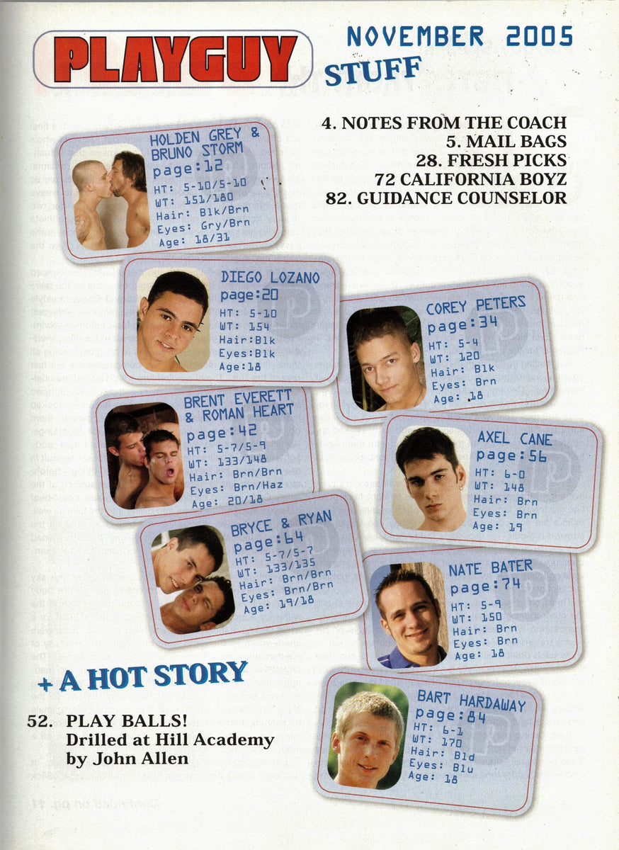 PLAYGUY / 2005 / November / Corey Peters / Brent Everett / Roman Hart ...