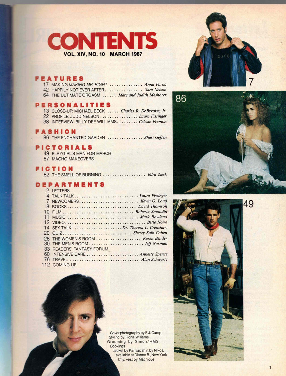 PLAYGIRL / 1987 / March / Judd Nelson / Nilly Dee Williams / Michael B ...