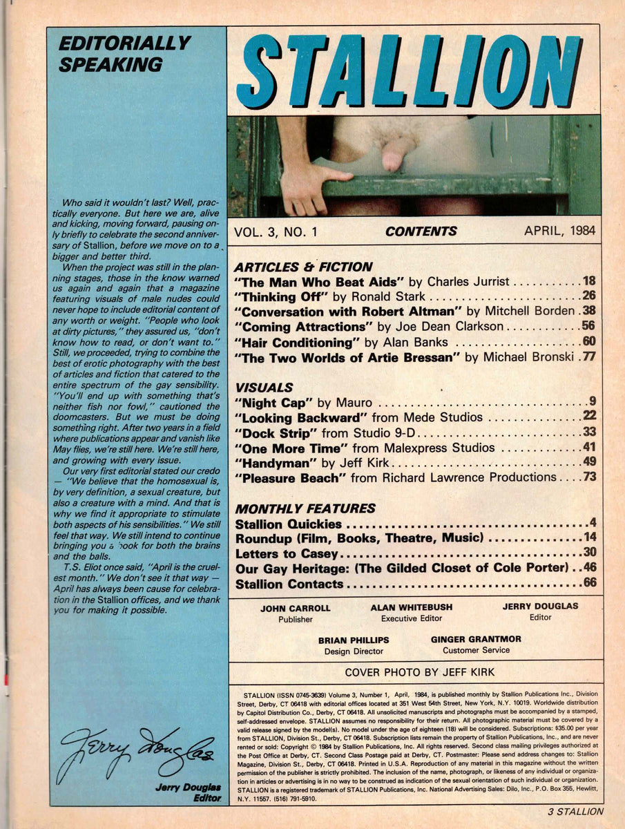 STALLION / 1984 / April / Peter Rotta / Robert Altman / Ken Lang / Art ...