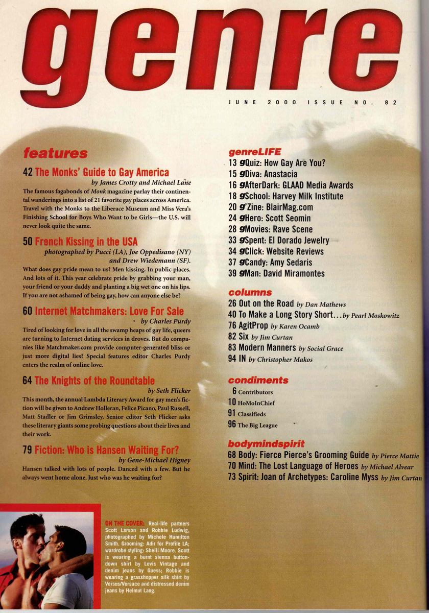 GENRE Magazine / 2000 / June / Andrew Holleran / Felice Picano – Zeus ...