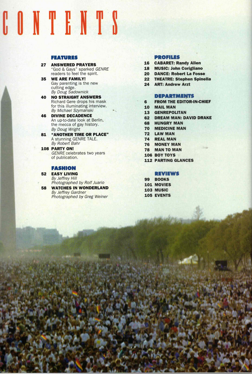 GENRE Magazine / 1999 / July / Scott Cotter / Christopher Makos – Zeus ...