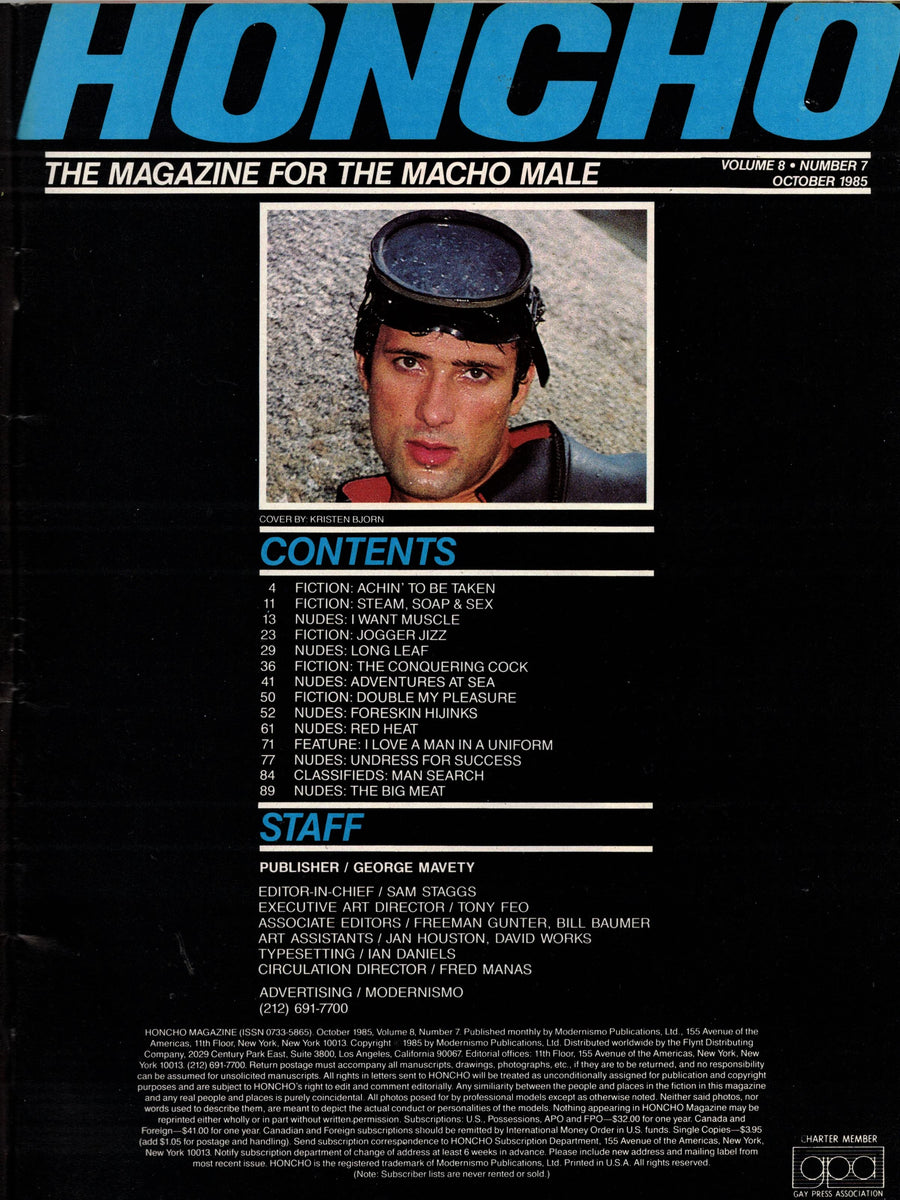 HONCHO / 1985 / October / Kristen Bjorn / André Fiset – Zeus Gay Boutik